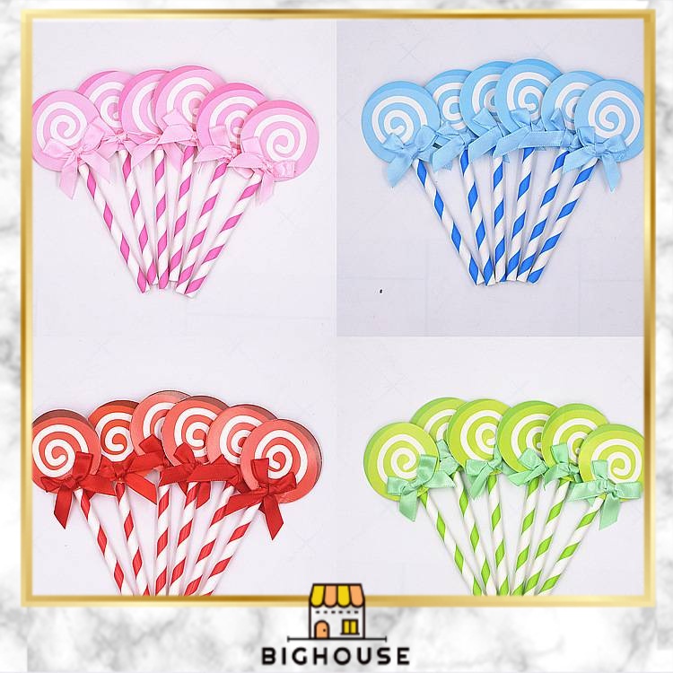 Lollipop Cake Topper Cake Decoration Cute Cake Decor Rainbow | Shopee ...