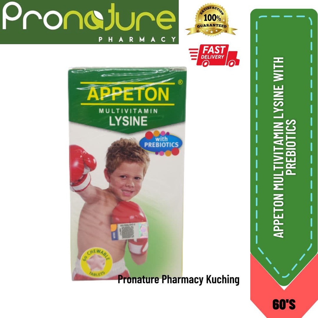APPETON MULTIVITAMIN LYSINE WITH PREBIOTICS TAB 60'S | Shopee Malaysia