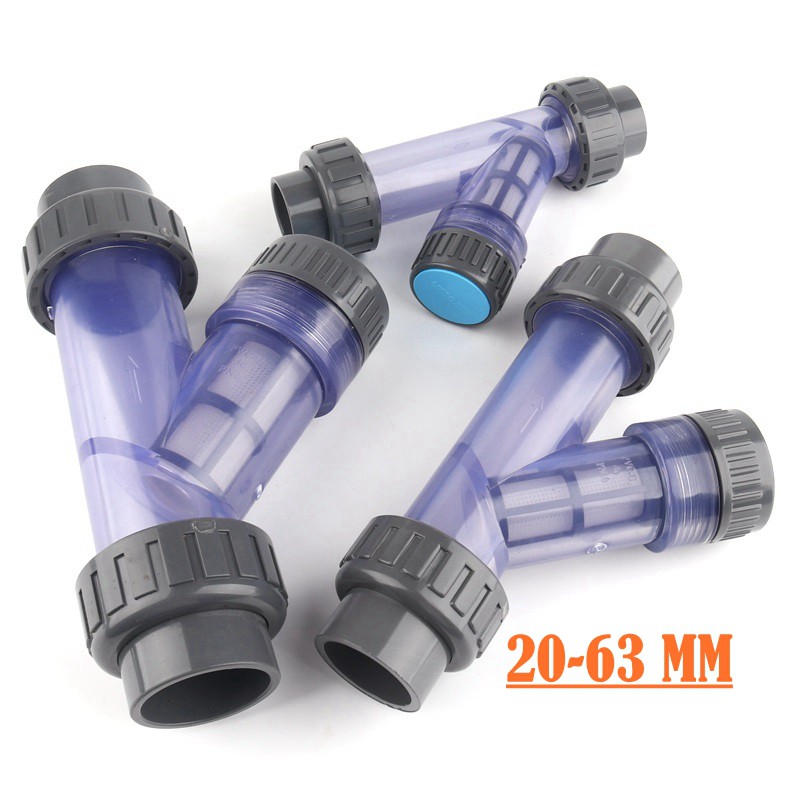 1pc Transparent UPVC Y-Type Filter Aquarium Fish Tank PVC Pipe ...