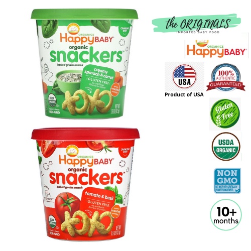 (READY STOCK), Organic HAPPY BABY , Organic Snackers, Tomato & Basil ...