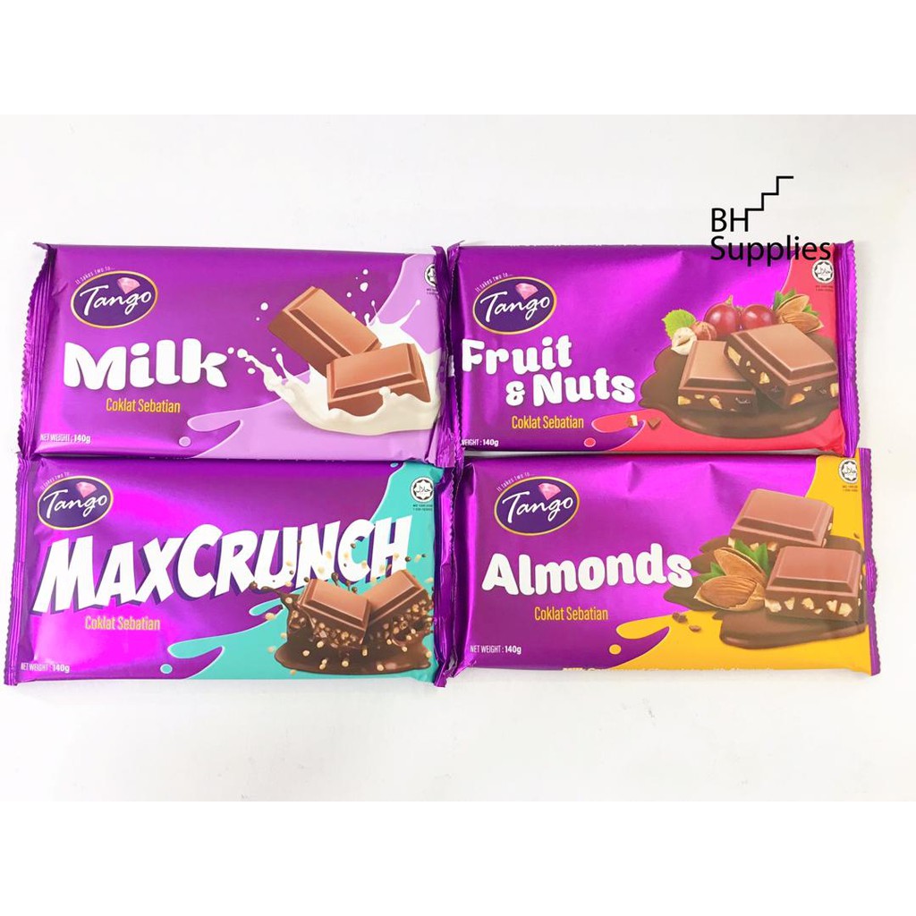 TANGO Chocolate Bar Milk / Max Crunch / Fruit & Nuts / Almonds 140g ...