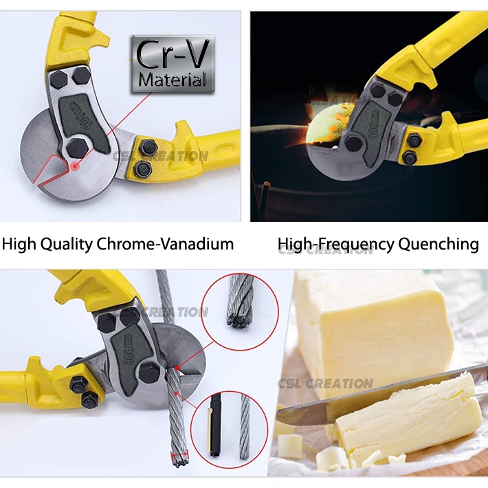 Cable Cutter UOFFC Heavy Duty CRV Cable Cutter Wire Rope Cutter Copper ...