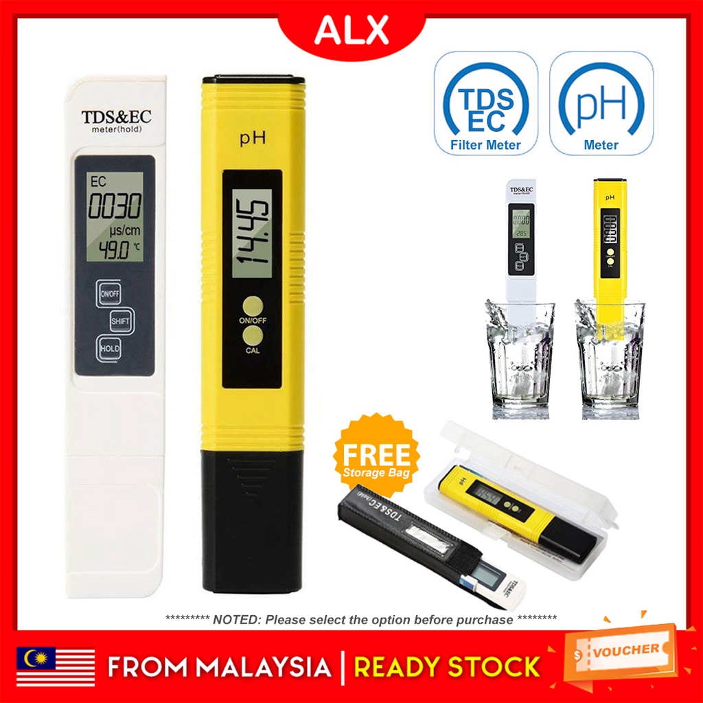 ALX CLEAR STOCK PH Meter + Digital LCD Water Purity TDS EC Temperature ...