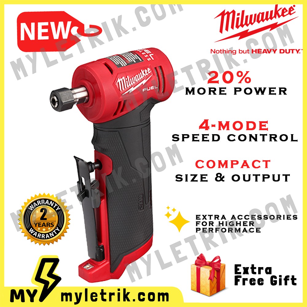 Milwaukee M12 FDGA FUEL 1/4" Right Angle Die Grinder W/Kit 3.0AH ...