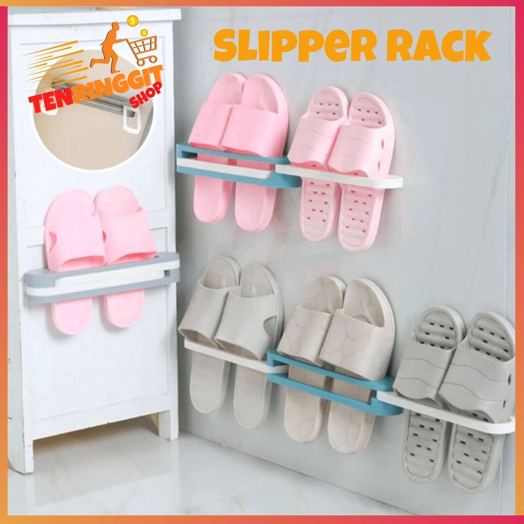 Ten Ringgit Wall Mounted Folding Slipper Rack 3in1 Selipar Penyangkut ...