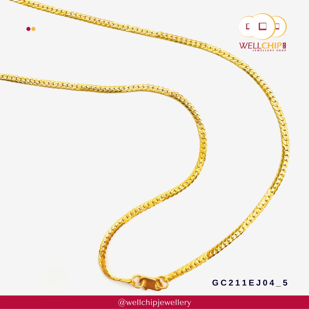 WELL CHIP Gold Chain - 916 Gold/Rantai Emas - 916 Emas | Shopee Malaysia