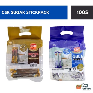 CSR Sugar Stickpack Sachet- 100x5g (Type: Fine Sugar / Brown Sugar ...