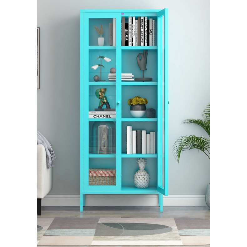 DOUBLE DOOR BOOKCASE WITH ADJUSTABLE SHELF | Shopee Malaysia
