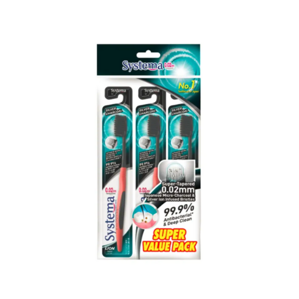 Systema Tooth Brush Silver Charcoal 3S | Shopee Malaysia