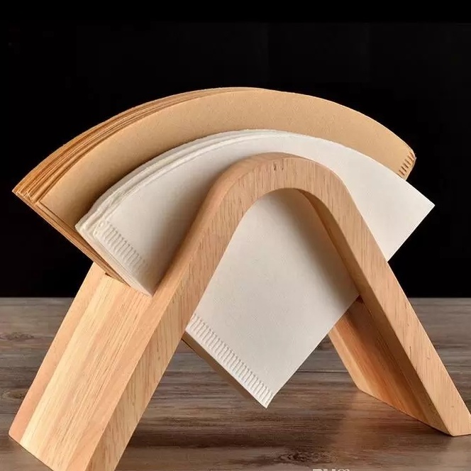 Bamboo Wood Coffee Filter Holder Dispenser Filter Paper Rack Display ...