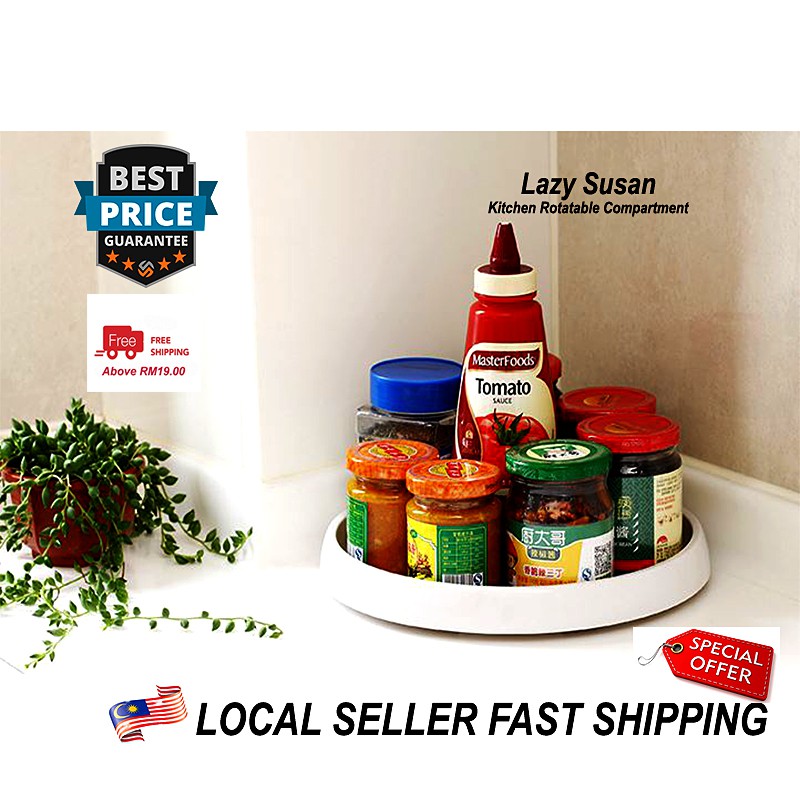 Lazy Susans Rotating Tray Turnable Table Spice Tray 360 Degree Rotating ...
