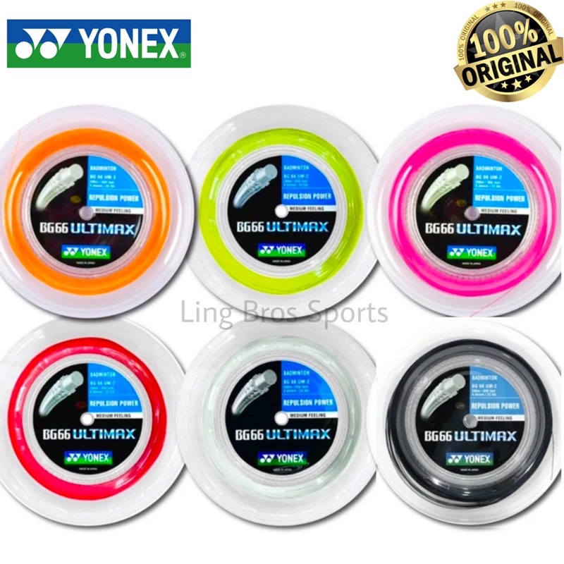 Yonex BG 66 Ultimax Coil String 200m 100% Original From Yonex Sunrise ...