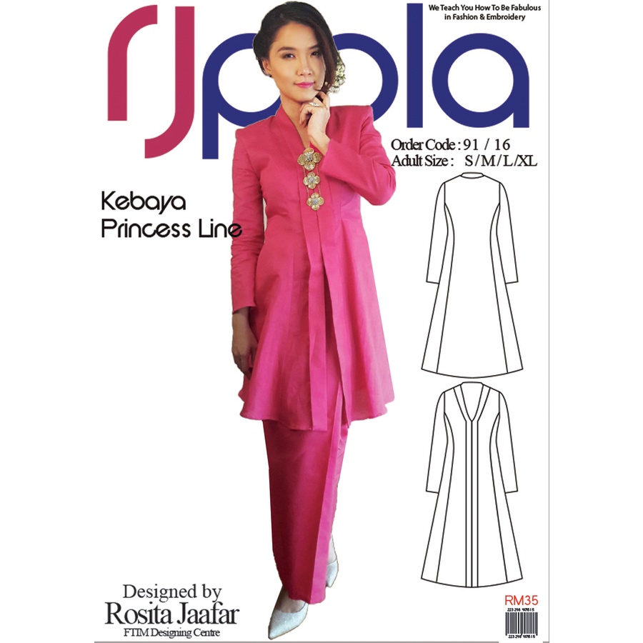 POLA PAKAIAN BAJU KEBAYA PRINCESSLINE 91 RJPOLA ROSITA JAAFAR | Shopee ...