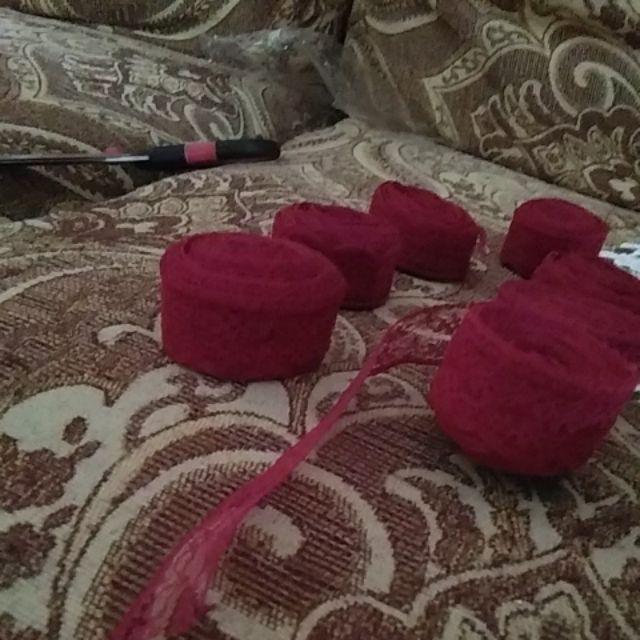 (10yards/roll) 2.25cm kain reben putih webbing pakaian hiasan comel ...