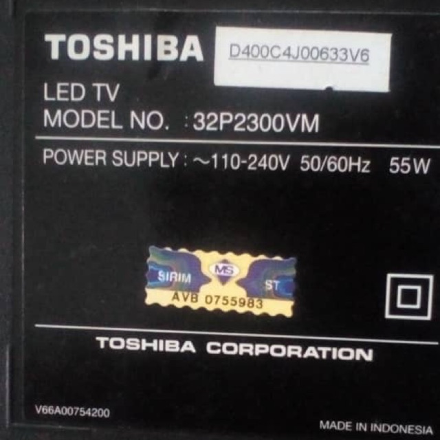 Toshiba Regza LED Panel Screen (Used) Model 32P2300VM | Shopee Malaysia