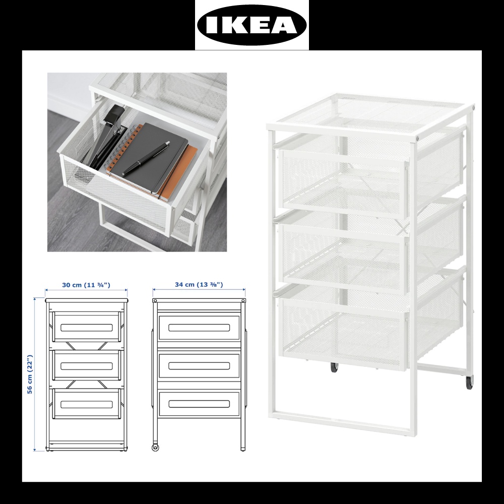 IKEA LENNART Multipurpose Office home A4 Paper Drawer unit with castor ...