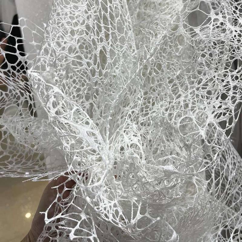 150*50CM White Texture Mesh Hole Hard Mesh Fabric Texture Art Design ...