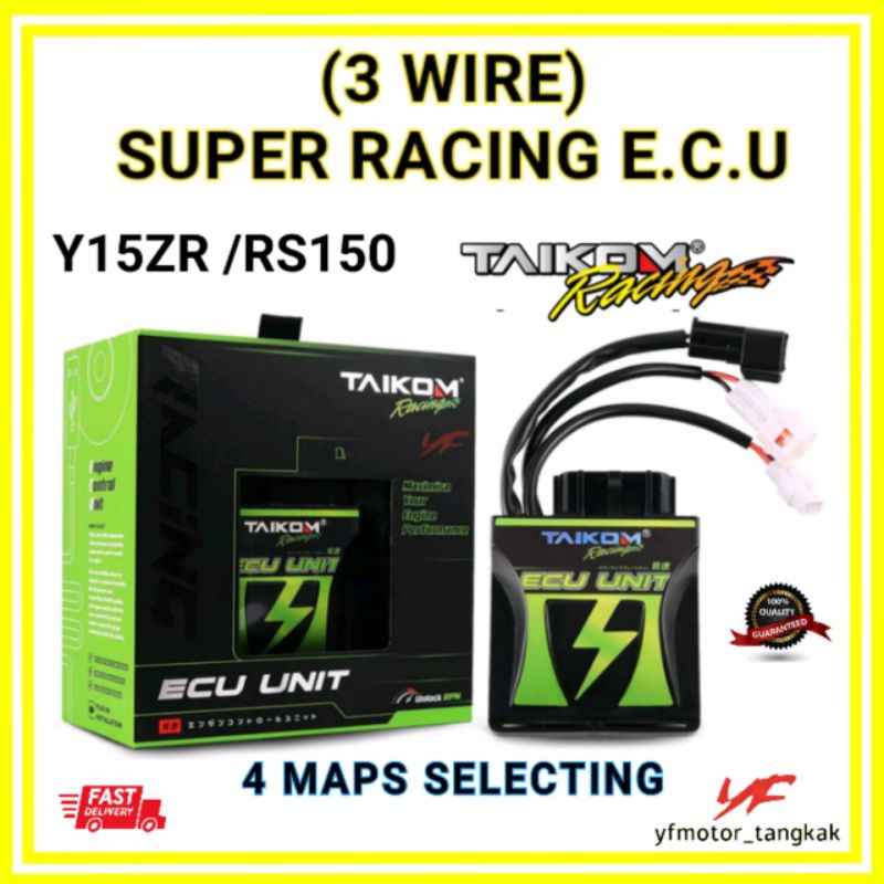 TAIKOM SUPER RACING ECU UNIT Y15 ZR V2 RS150 3 WIRE 4 MAPS SELECTING ...