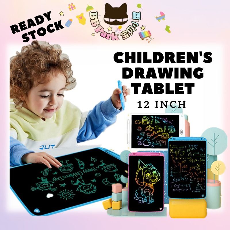 Kids LCD Writing Tablet Pad Drawing Tablet 12"Kid Drawing Board Smart ...