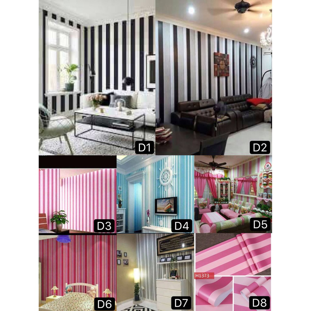 2D WALLPAPER / FEATURE WALL DECO / HIASAN JALUR 2D | Shopee Malaysia