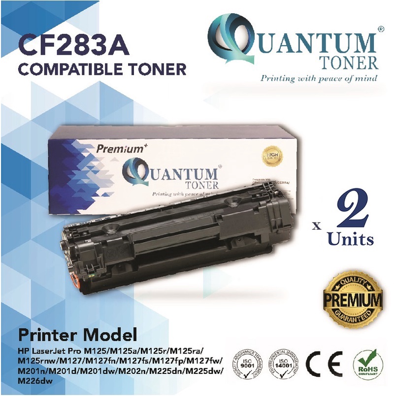 2x Compatible Toner 83A CF283A 283A for HP MFP M125a M127fn M127fw ...