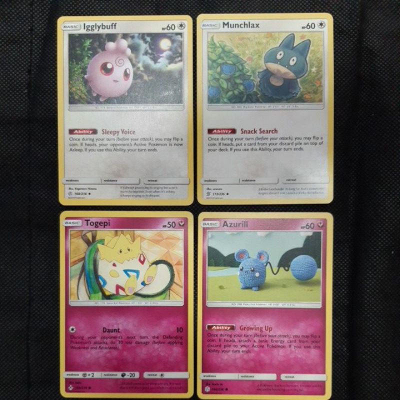 Pokemon card TCG: Baby Pokemon: Togepi, Azurill, Munchlax, Igglybuff ...