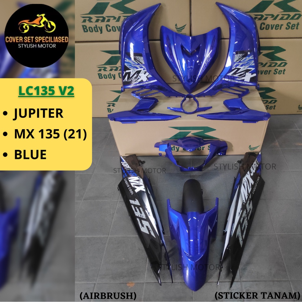 LC135 V2 4S 5S ES JUPITER MX-135 (21) BLUE RAPIDO COVER SET (STICKER ...