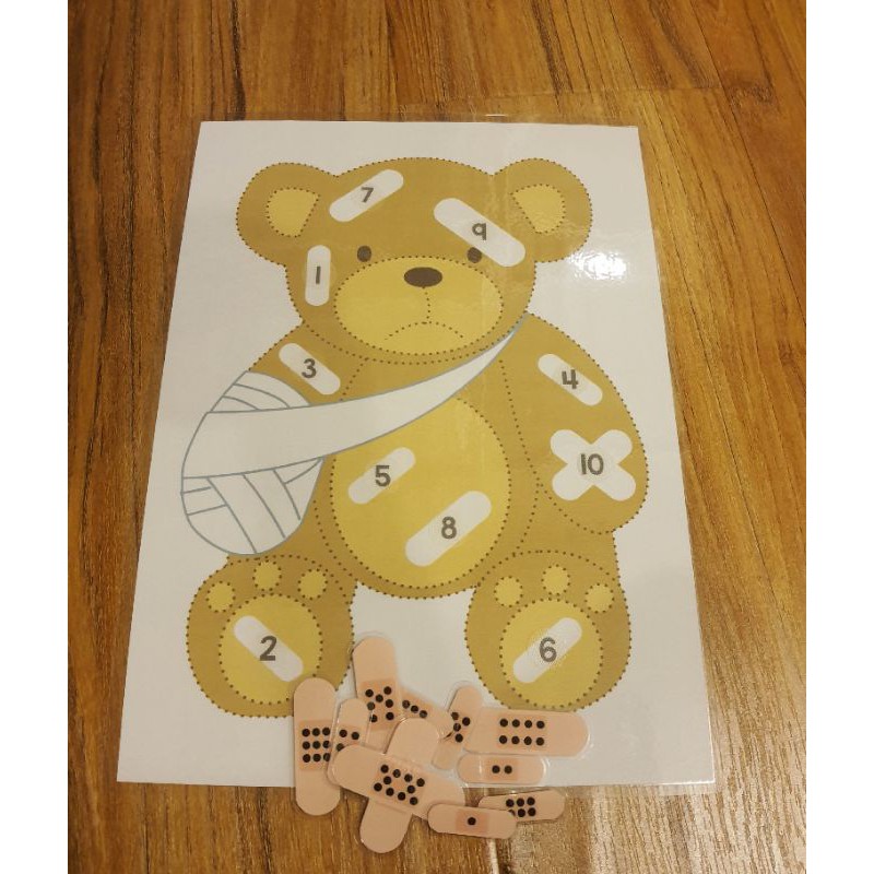 Number Recognition-Bear need Bandage Number Counting Montessori Early ...