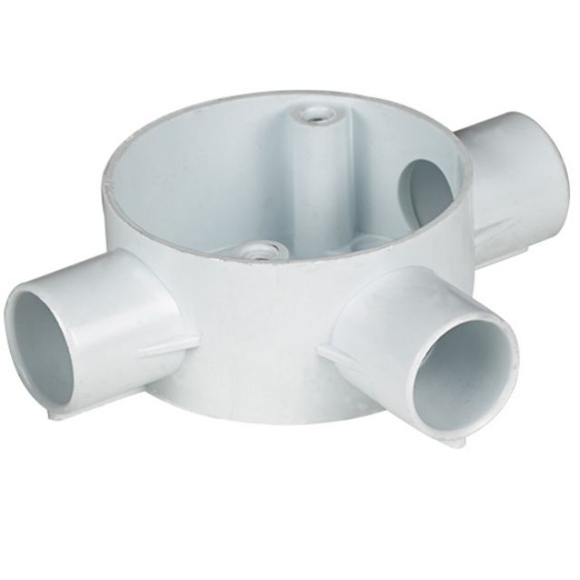 20mm / 3/4"; 25mm / 1" PVC Conduit 3 Way Inspection Box / Tee Box ...