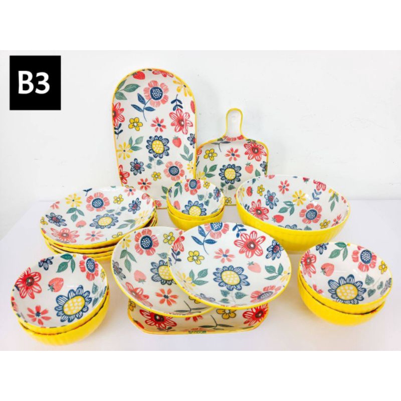 SET PINGGAN BERCORAK KUNING | Shopee Malaysia