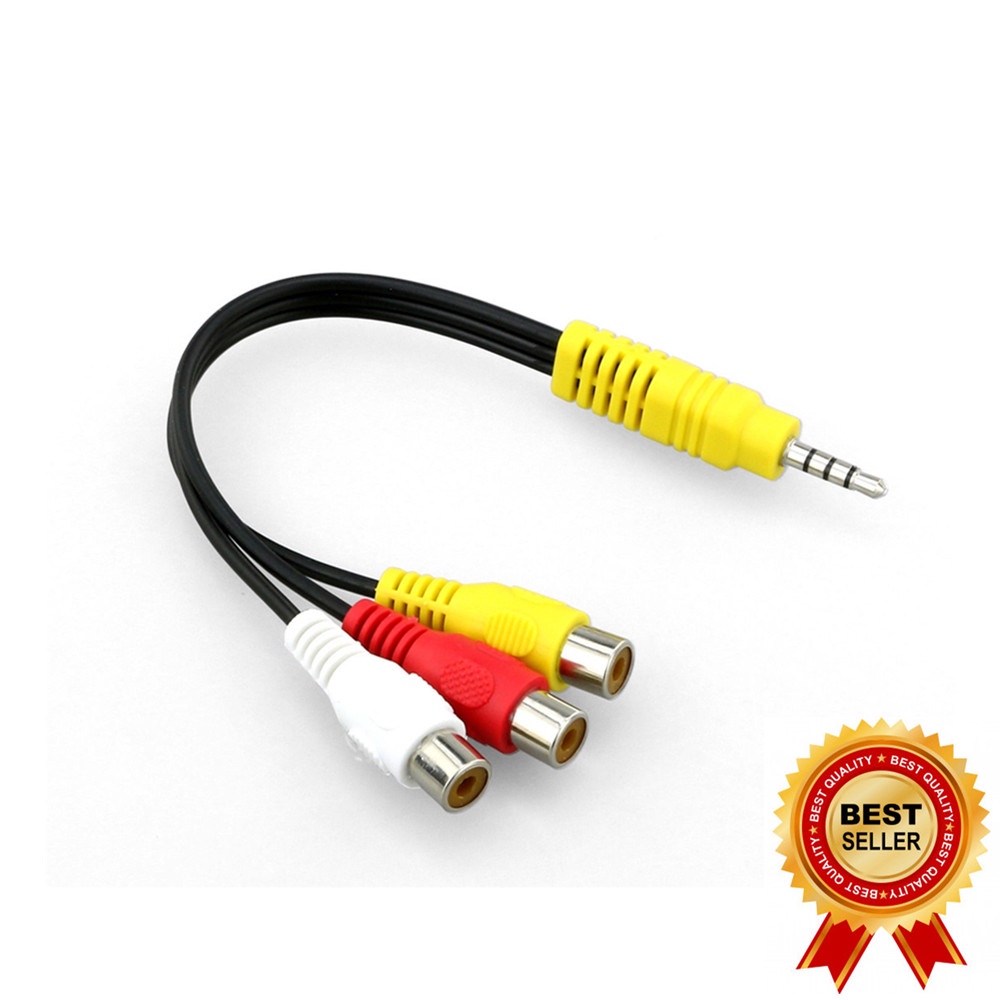 RCA 1 TO 3 - 1.5M FEMALE MALE COLOUR SILVER DVD Audio Video High Grade ...