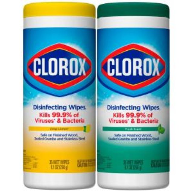 CLOROX 35 WIPES FRESH SCENT WET TISSUE DISINFECTING KILLS 99.9% VIRUSES ...