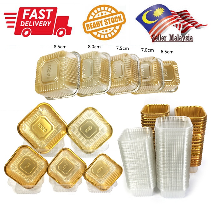 Food Grade Transparent Plastic Mooncake Packing Tray Gold Tray Bakery ...