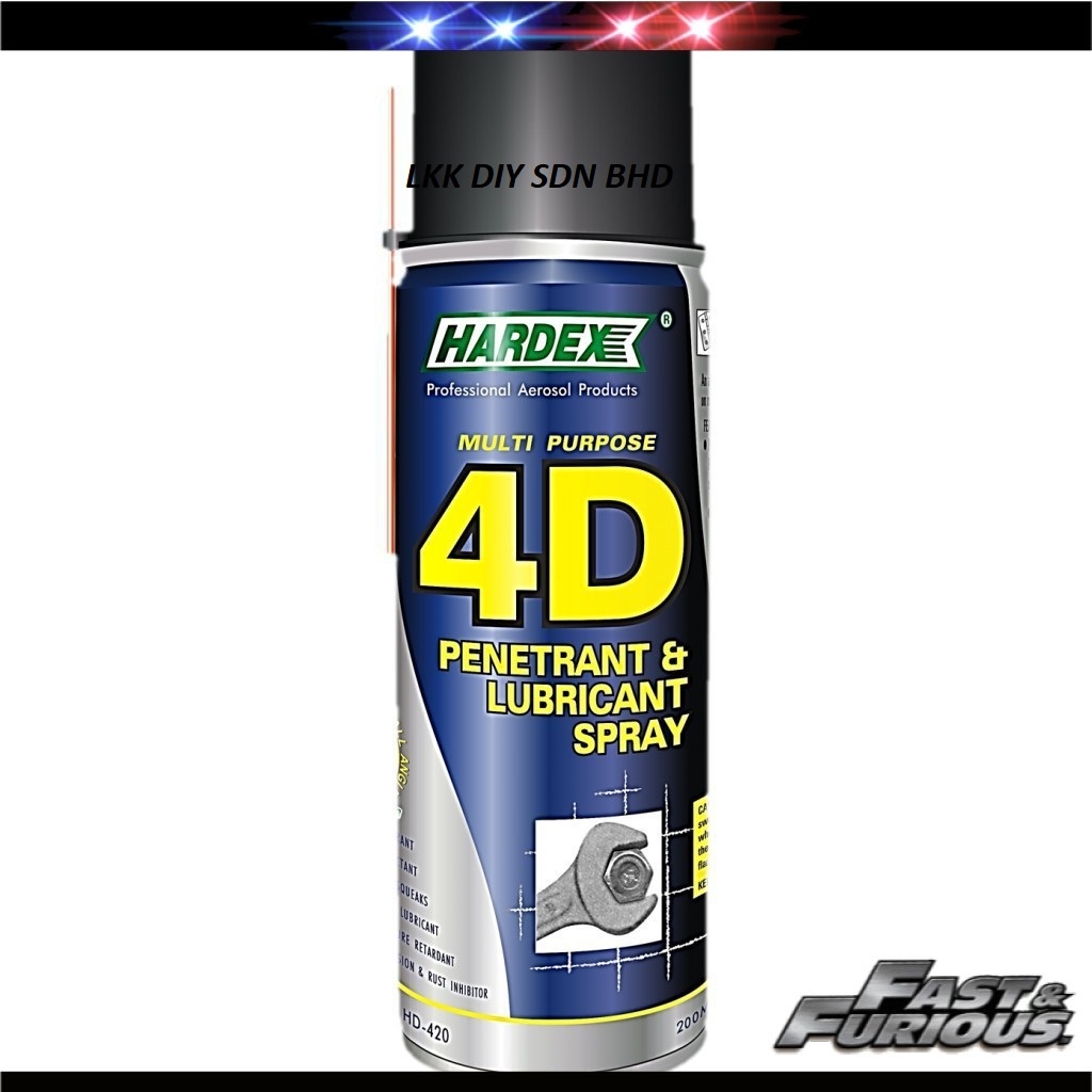 HARDEX Multipurpose 4D PENETRANT & LUBRICANT SPRAY 200ML | Shopee Malaysia