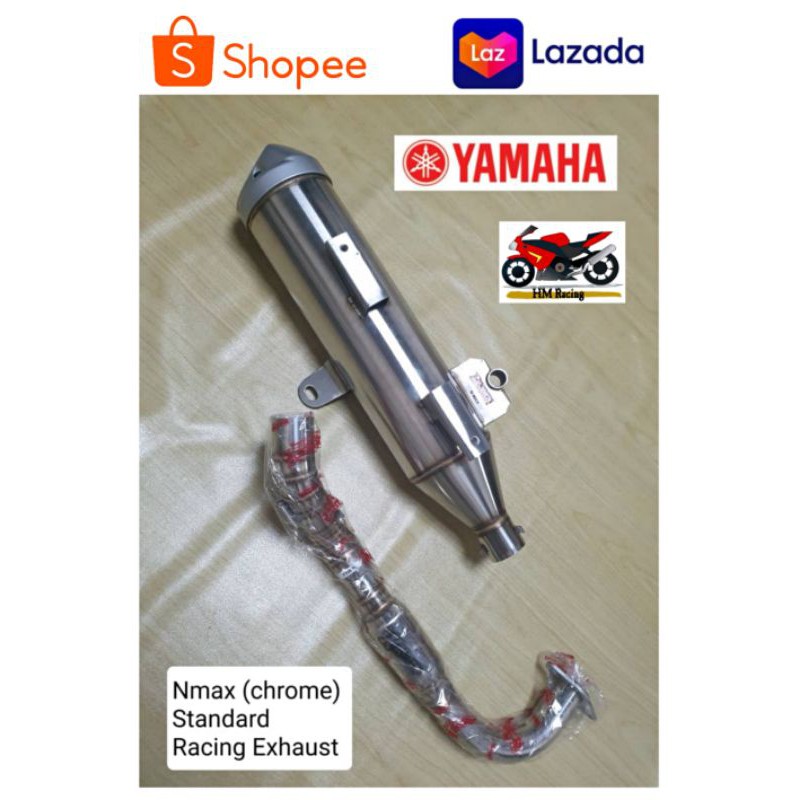 YAMAHA NMAX N-MAX (V1 - V2) - STANDARD RACING EXHAUST (CHROME) EXZOS ...