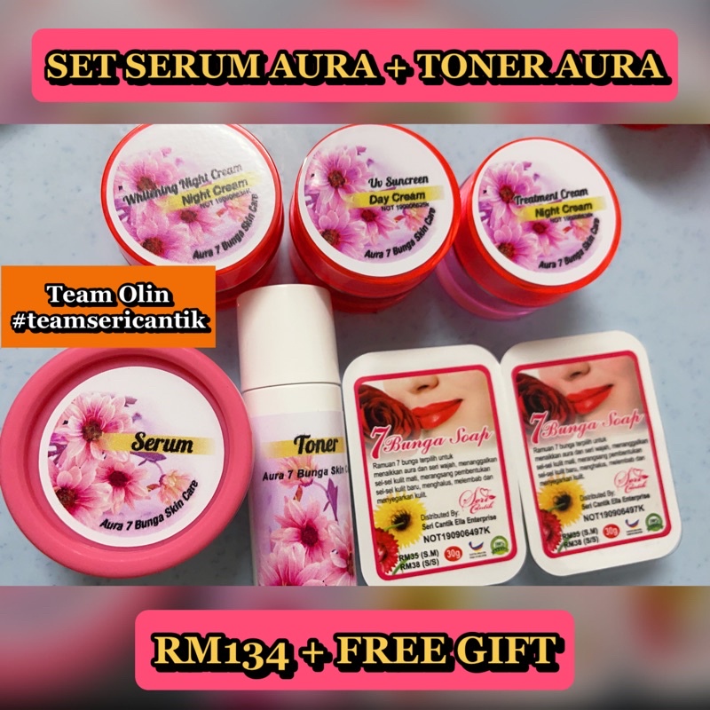 AURA 7 BUNGA SERI CANTIK ( Full Set Toner Aura + Serum Aura) | Shopee ...