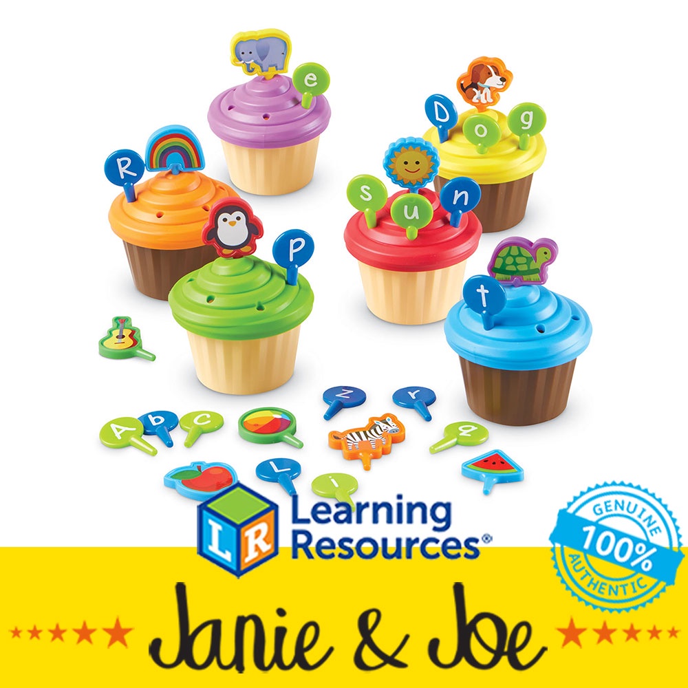 Learning Resources ABC Cupcake Party Toppers- Age 3+, Alphabet, Letters ...