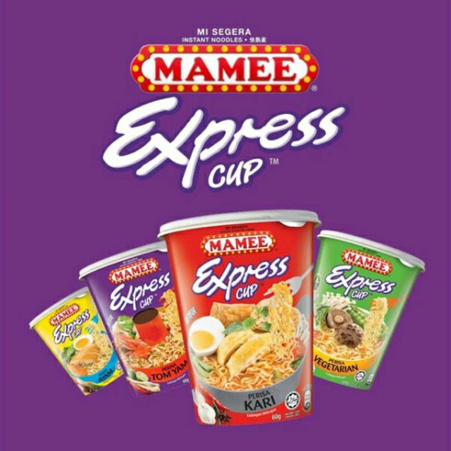 MAMEE EXPRESS MEE CUP VEGETARIAN / CURRY / TOMYAM / CHICKEN (65g x ...