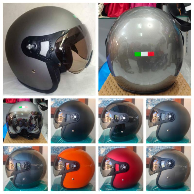 Retro Pilot Helmet | Helm pilot retro | Shopee Malaysia