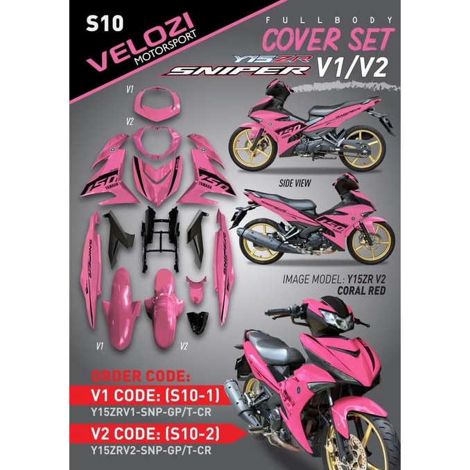 COVERSET Y15ZR V1 V2 SNIPER GP CORAL RED 2020 Y15ZR Y15 YSUKU V2 NEW ...