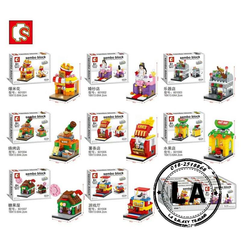 Sembo Block 601001 - 601008 mini street city building blocks | Shopee ...