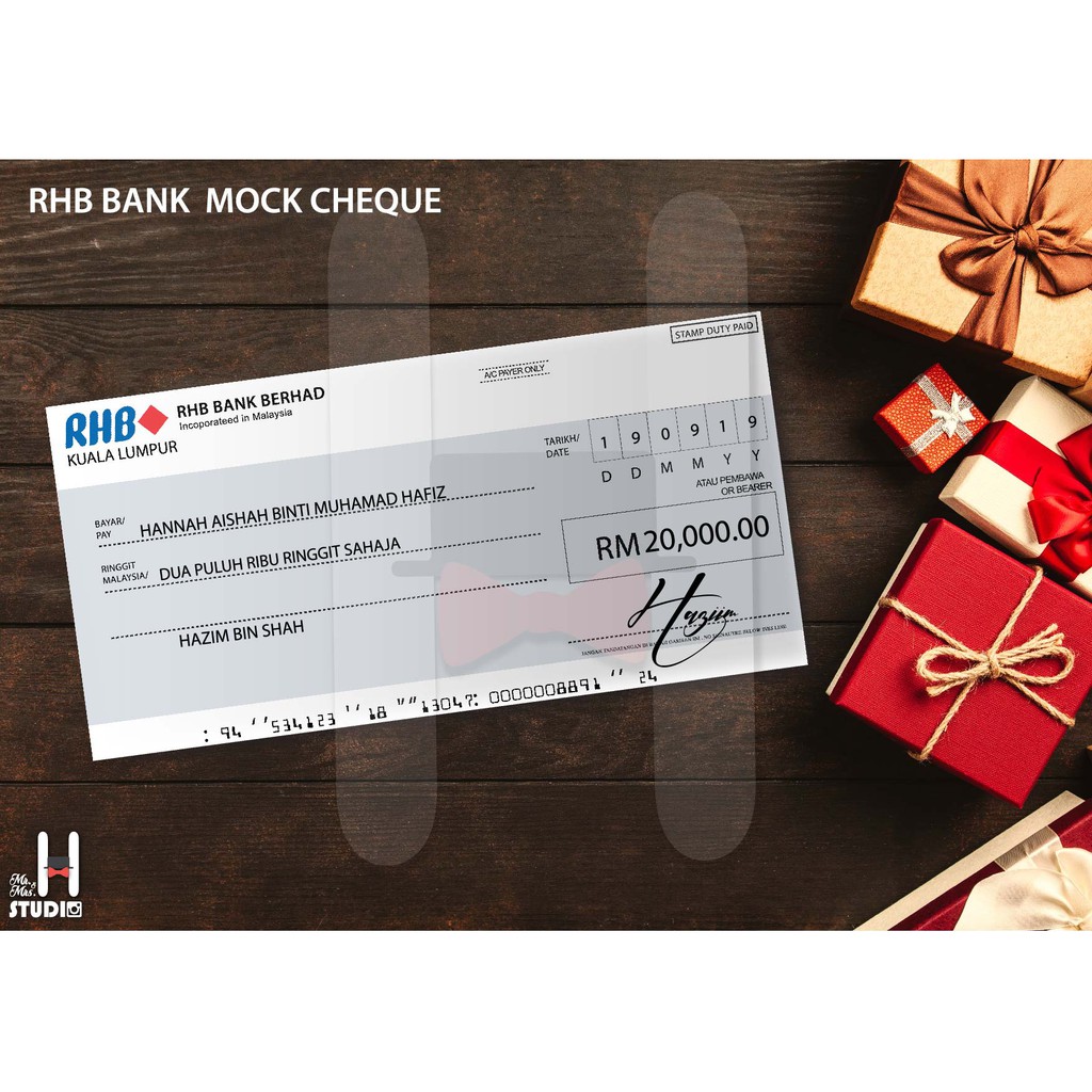 RHB Mock Cheque / Replika Cek | Shopee Malaysia