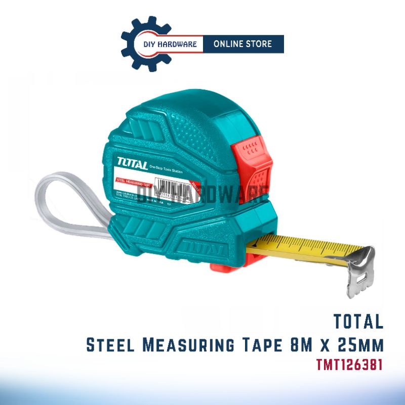 TOTAL Steel Measuring Tape (8M x 25MM) TMT126381 | Shopee Malaysia