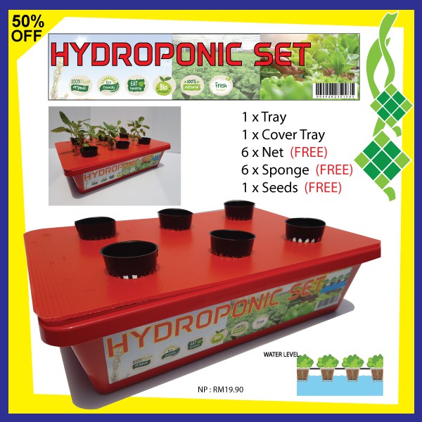 Set Tanaman Hidroponik / HYDROPONIC SET KIT STARTER 6 NETT FULLSET ...