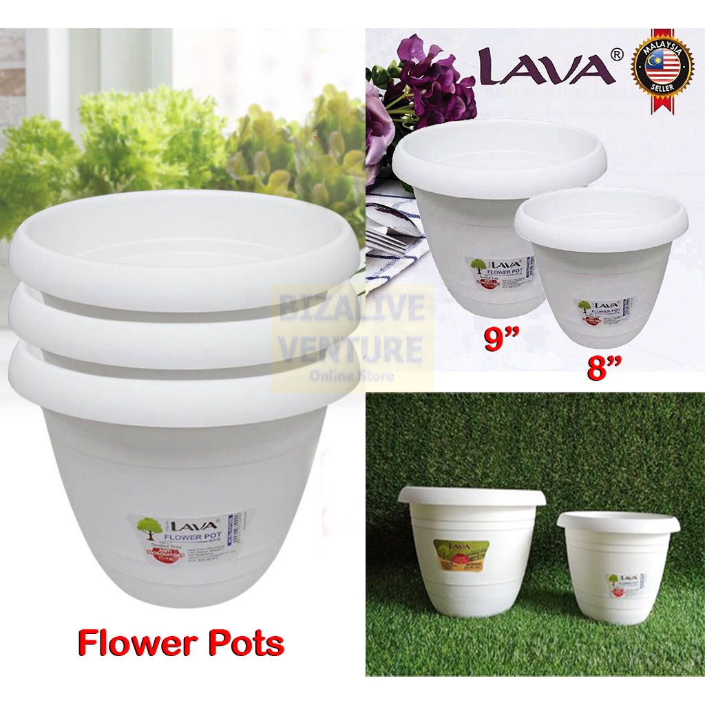Lava Flower Pots D20cm & D23cm | OutDoor Flower Pots | Pasu Bunga Bulat ...