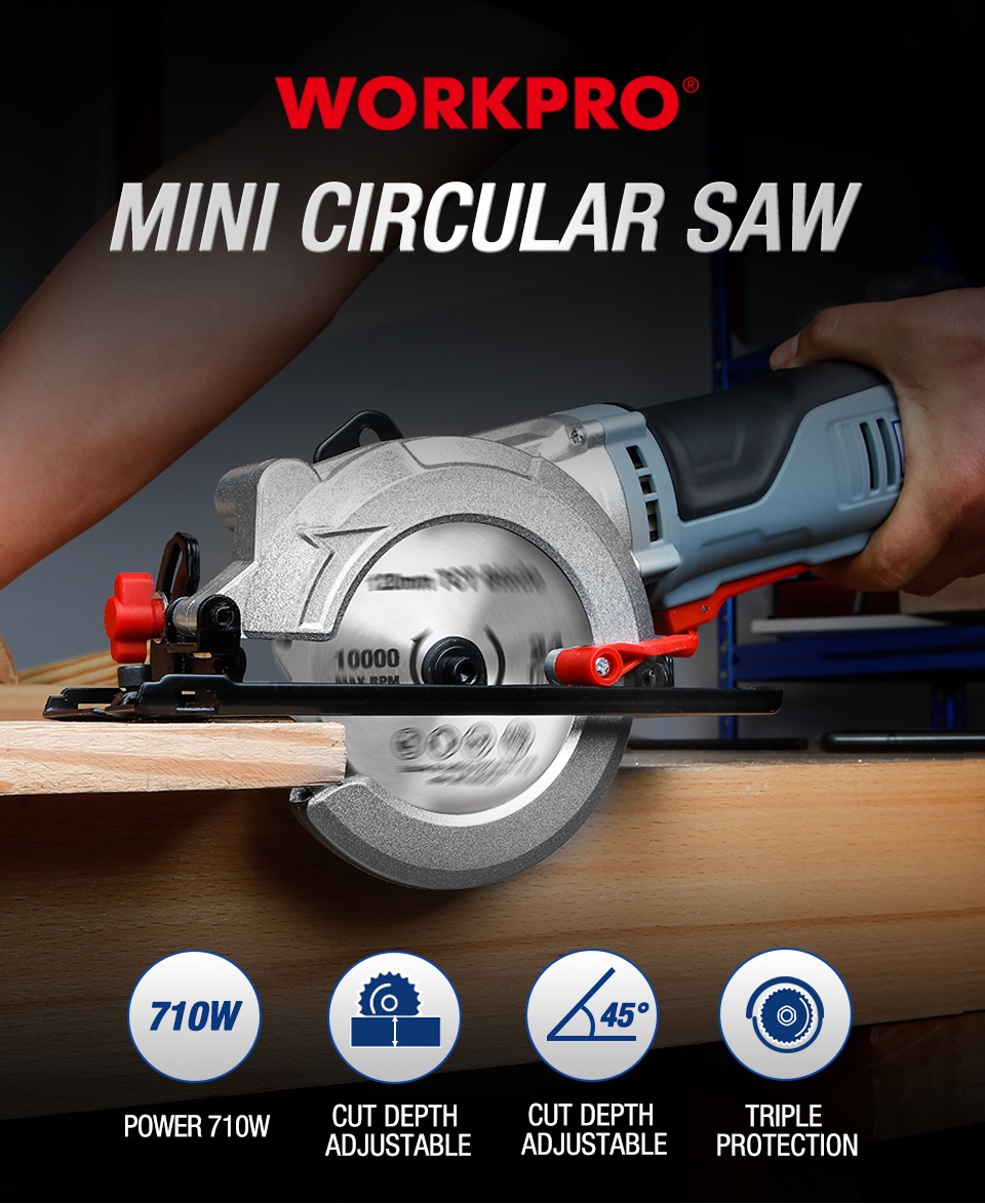 WORKPRO Electric Mini Circular Saw Power Tools 750W Multifunctional ...