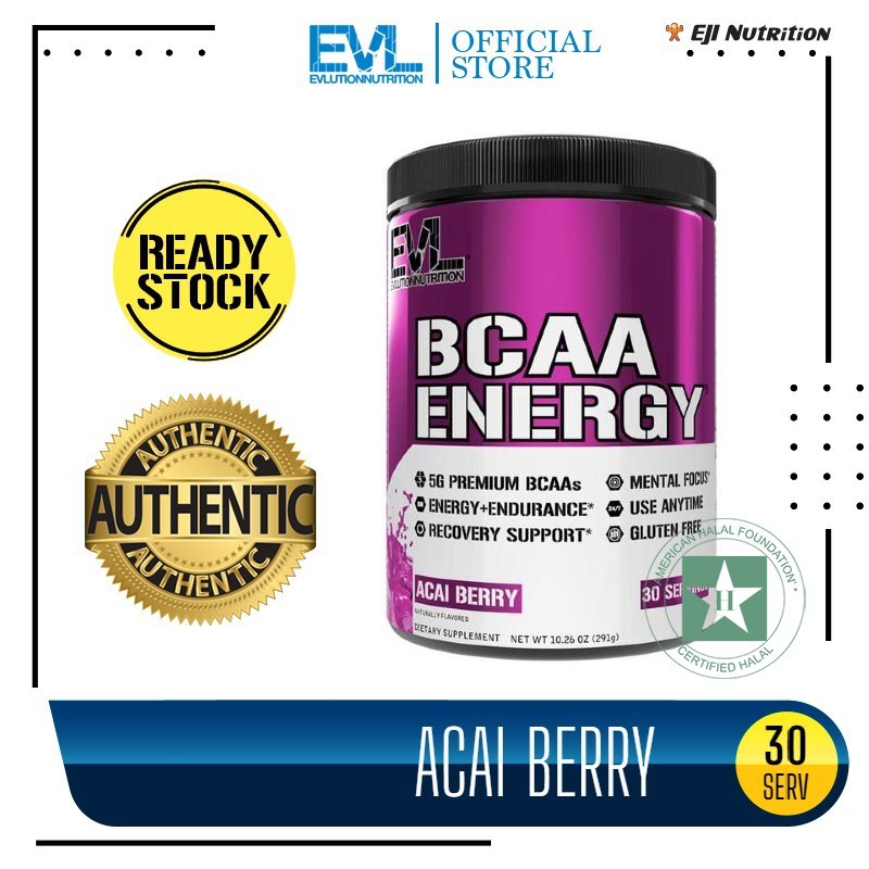 [Halal] EVL BCAA Energy, 30 Servings - BCAA Energy, Post Workout, Amino ...