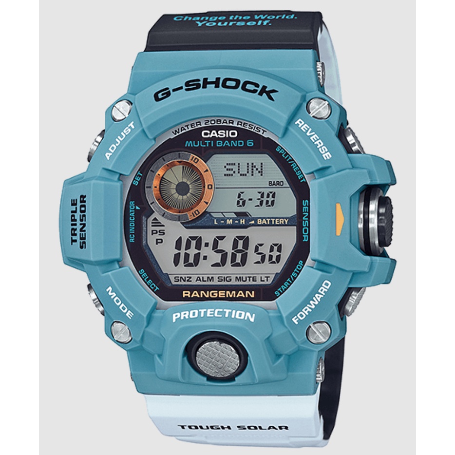 Rangeman Blue G shock Rangeman Gw9400 RJ Blue White Black solar digital ...
