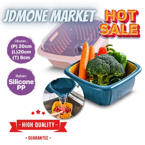 Double Layer Drain Food Container Washing Vegetable Fruit Basket Washer ...