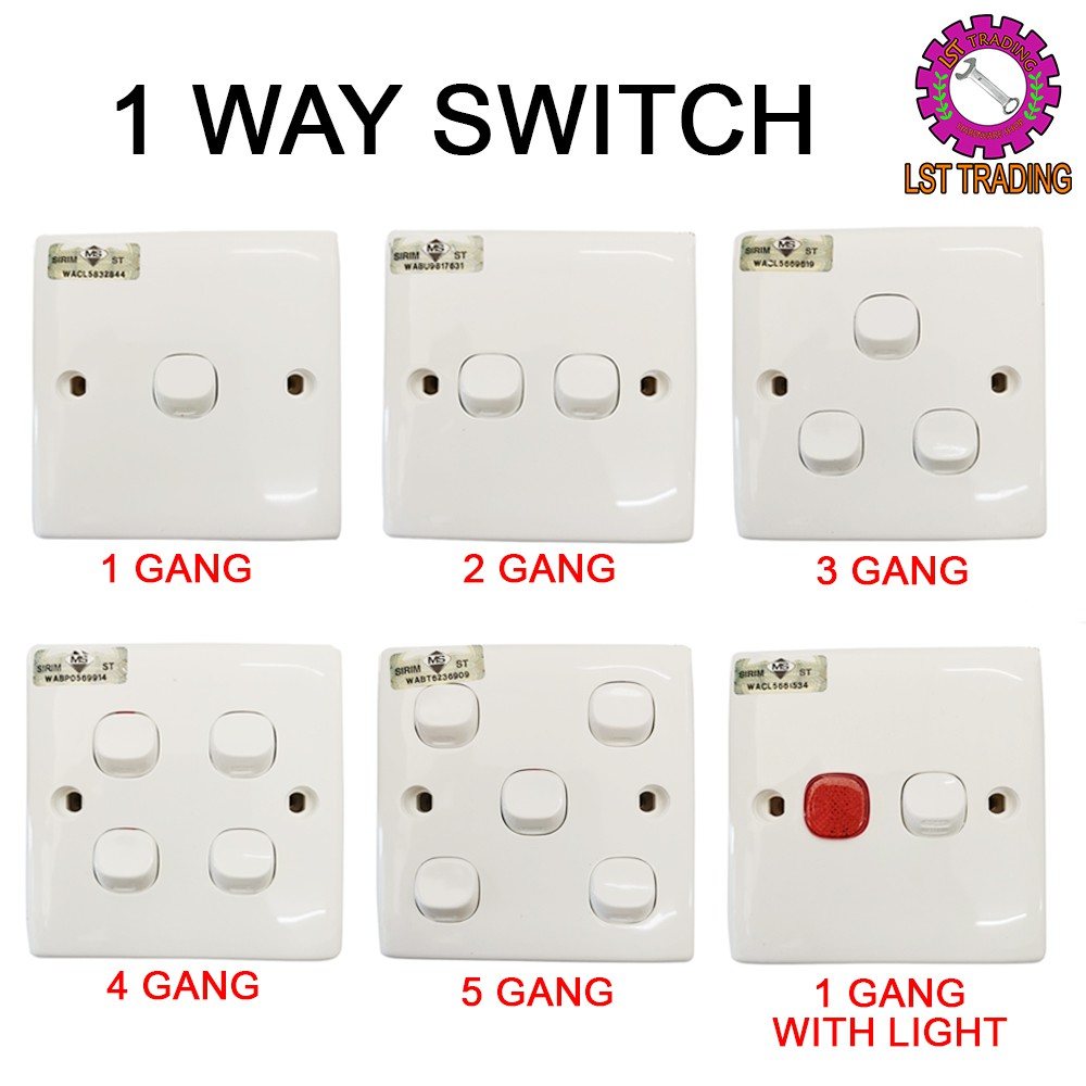 [READY STOCKS] SUM PC-311 1 WAY SWITCH (1 GANG, 2 GANG, 3 GANG, 4 GANG ...